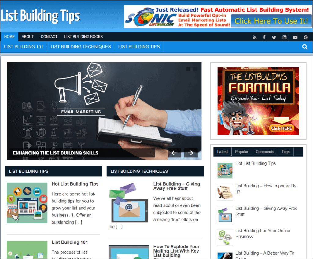 List Building Pre-made Affiliate Niche Website/Blog - Niche PLR Blogs